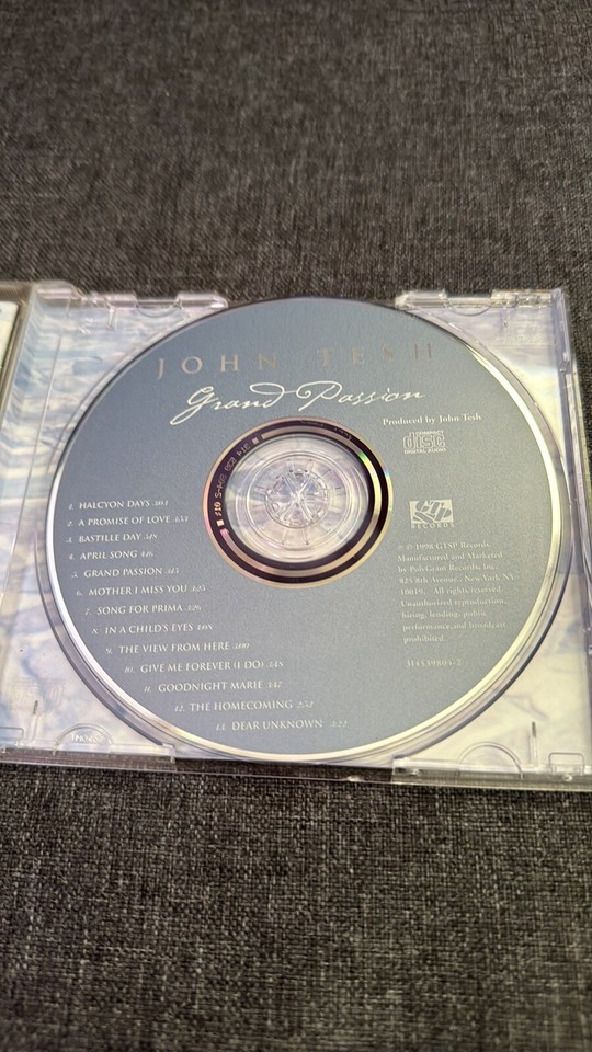 CD-JOHN TESH-GRAND PASSION-13 PIANO CLASSICS FEATURING JAMES INGRAM ...
