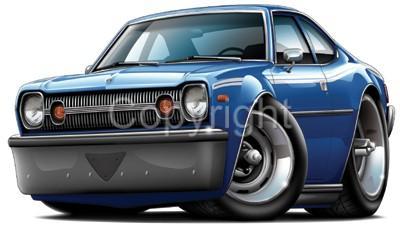 AMC Hornet Hatchback Muscle Car Cartoon Tshirt 9503 automotive art | eBay