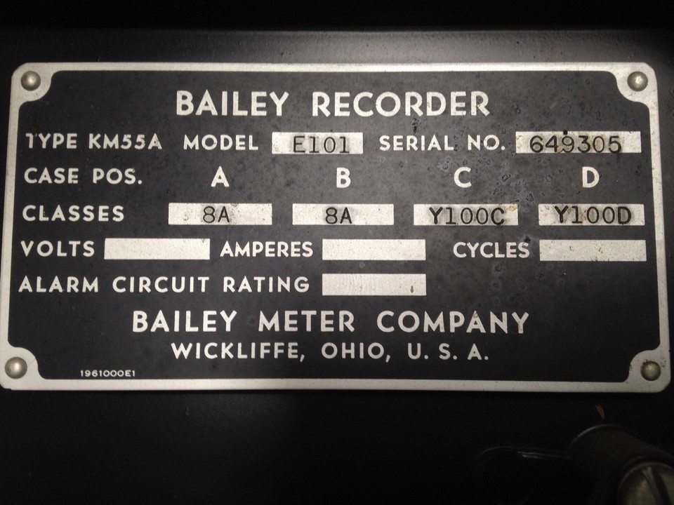 Bailey Chart Recorder KM55A M# E101 | eBay