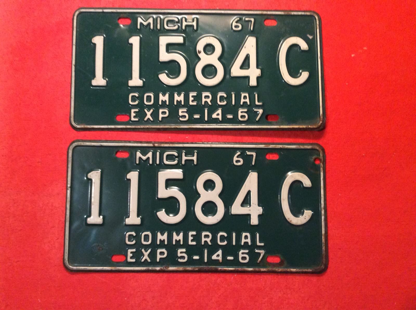 1967 Michigan Commercial License Plates | eBay