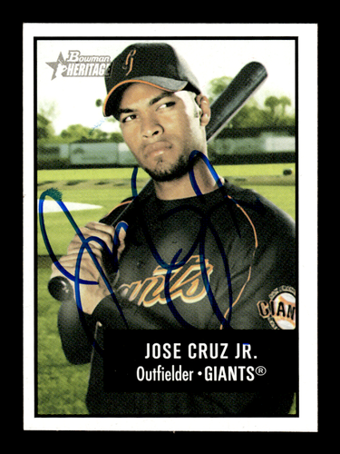 2003 Bowman Heritage # 91 Jose Cruz Jr Autograph Signed (M2 San ...