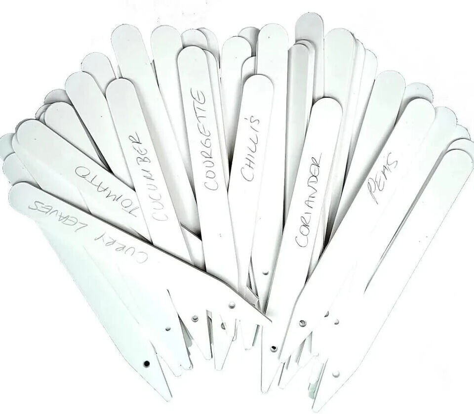 Plant Label White Tags Stick Garden Seed Labels Pot Tray Greenhouse ...