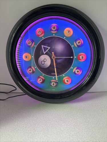 Billiard Ball Green Neon Clock Pool Gameroom Basement Mancave Wall Art ...