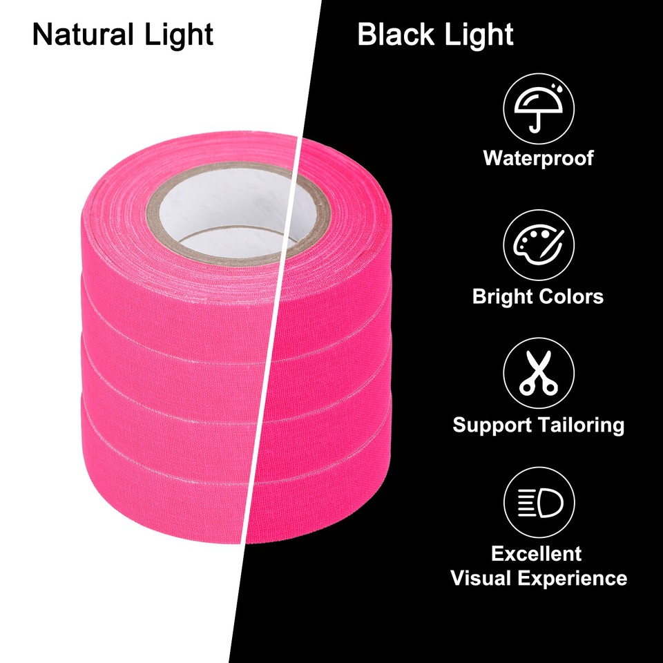 4Rolls 0.6inch x 32.8feet Neon Gaffers Cloth Tape Glow in the Dark Tape ...