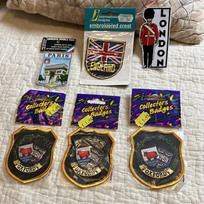 Vintage Lot Of England Patches Stickers London Oxford Paris | eBay