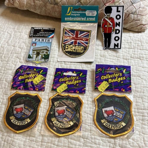 Vintage Lot Of England Patches Stickers London Oxford Paris | eBay