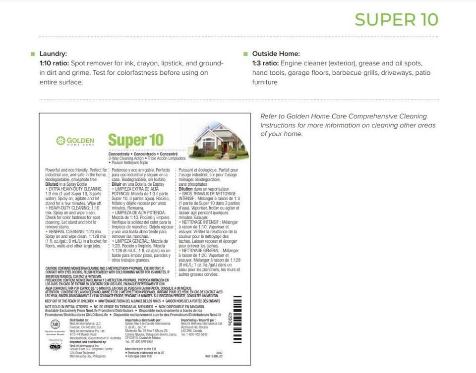 Golden home care Super 10 - Extra heavy duty concentrated cleaner by ...