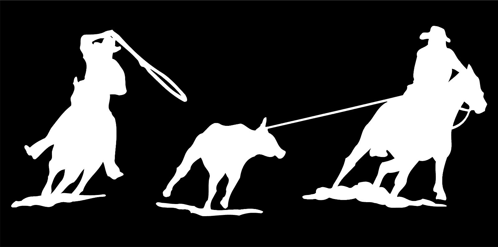 Team Roping Decal Rodeo Western Cowboy Equestrian Car Window Horse ...
