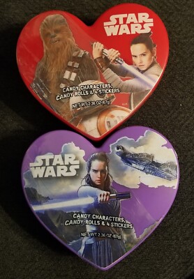 (2) STAR WARS HEART SHAPED CHOCOLATES BOX REY JEDI SKYWALKER VALENTINES ...