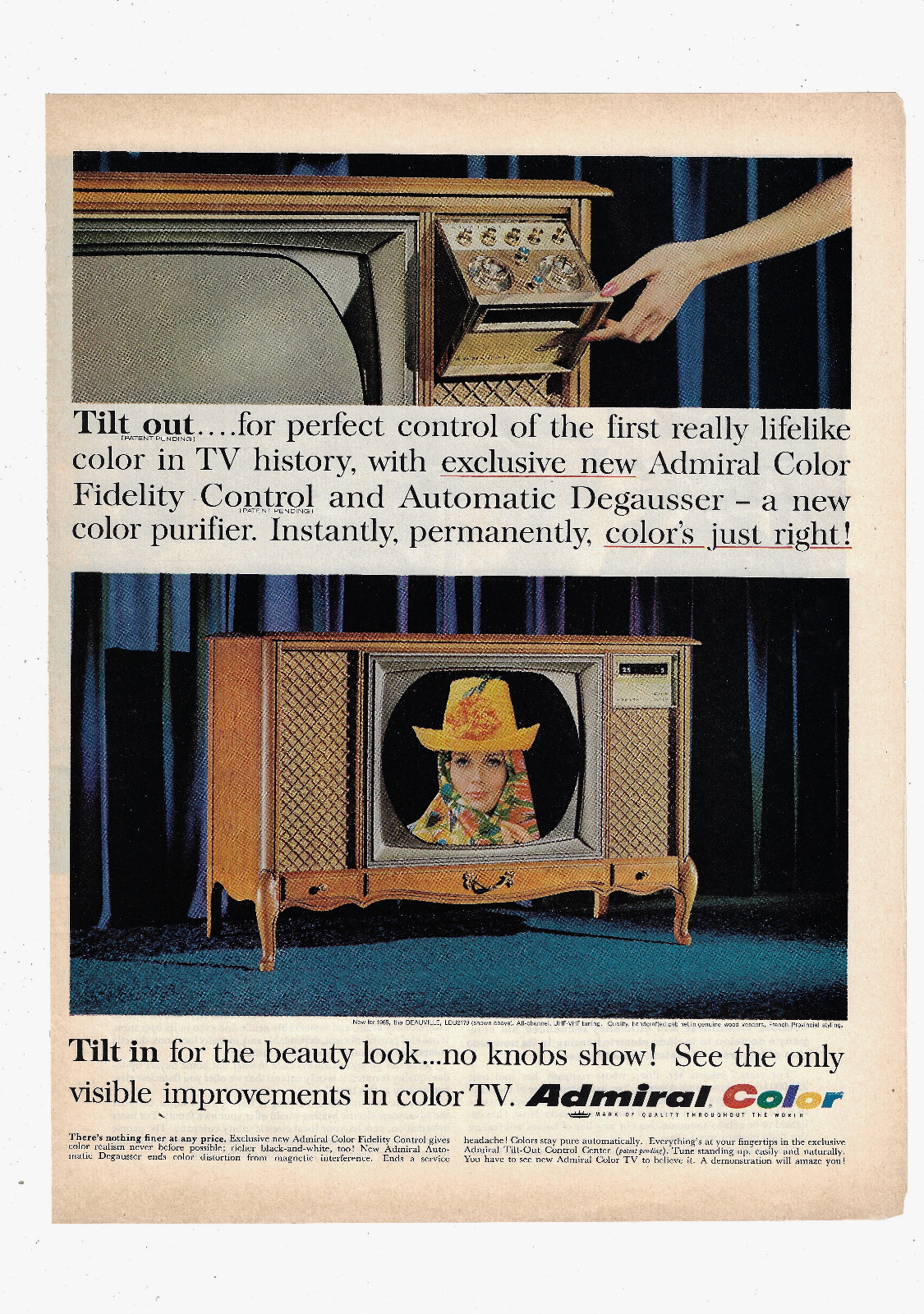 Admiral TV Print Ad Television Advertising Household Electronics ...