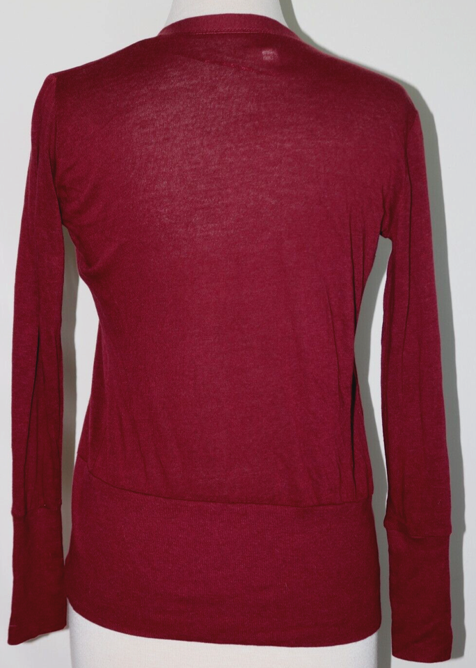 Women's COL STORY Cardigan Burgundy Long Sleeve Snap Front Size Small ...