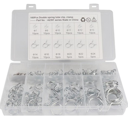 100Pcs Car Truck Spring Clip Fuel Oil Hose Line Clamps Fastener ...