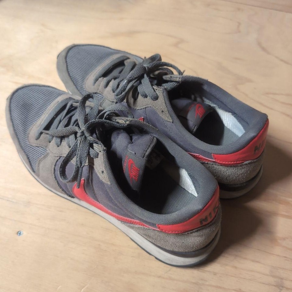 Nike Gray/Red Mesh & Suede Sneakers Men's Size 9 Used | eBay UK