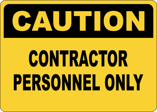 OSHA CAUTION: CONTRACTOR PERSONNEL ONLY| Laminated Vinyl Decal Sticker ...