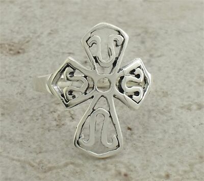 PRETTY .925 STERLING SILVER FILIGREE CROSS RING size 7 style# r1806 | eBay