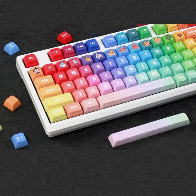 XDA Profile Sublimations Rainbow Keycaps Set for Mechanical Keyboards ...