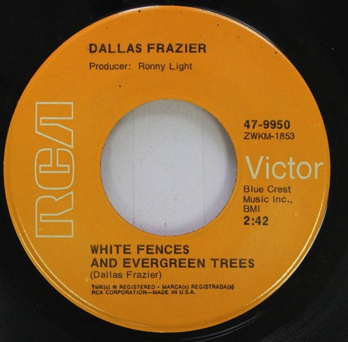 Country 45 Dallas Frazier - Blanc Clôtures Et Evergreen Trees / Grand ...