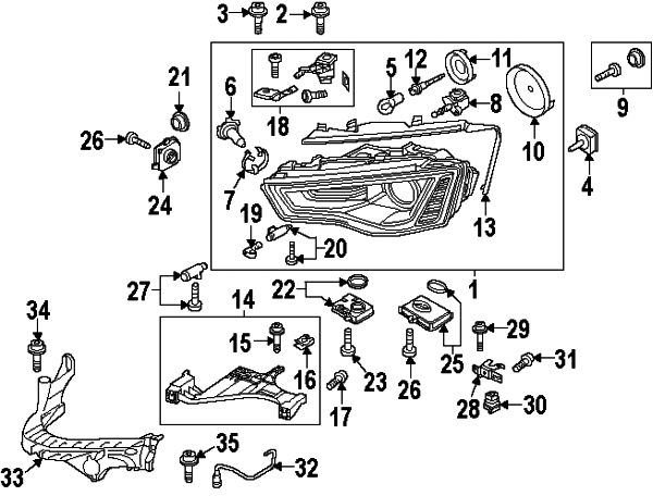 AUDI NEW GENUINE A4 10-16 A5 12-16 N/S LEFT HEADLIGHT REPAIR KIT ...
