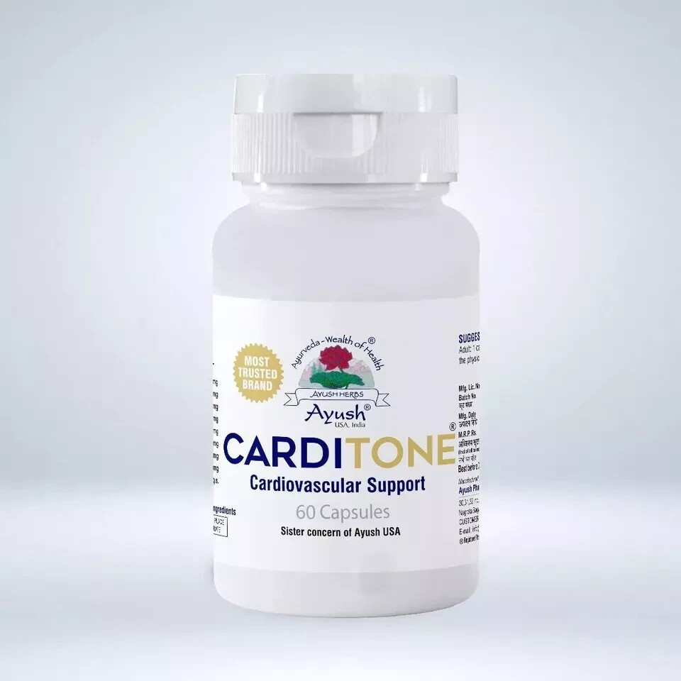 Carditone Ayush Herbs 60 caplets (New Label) Cardiovascular Support | eBay