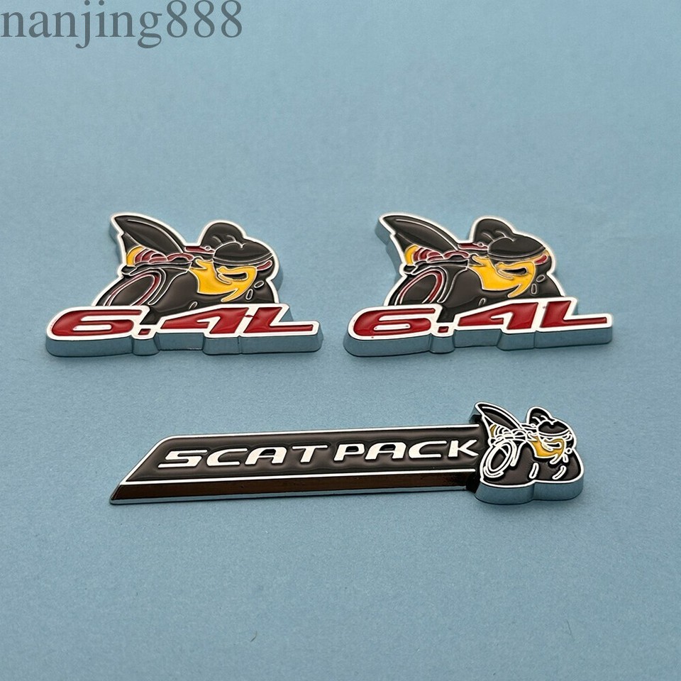 3X Fender & Rear Zinc Alloy 6.4L Super SCAT PACK Bee Emblem For ...