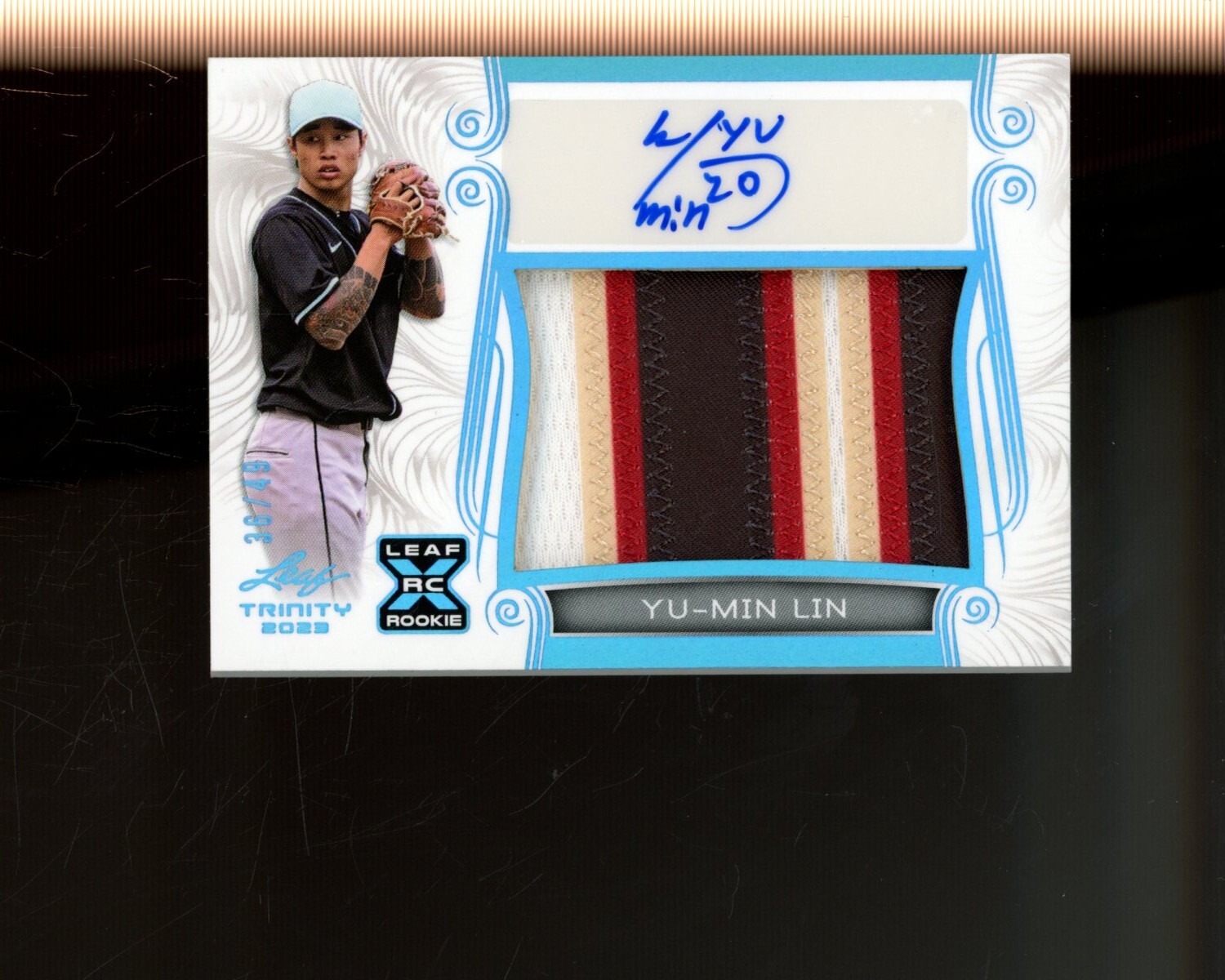 2023 Leaf Trinity RPA Rookie Patch Auto Autograph RC Yu-Min Lin #d 36/ ...