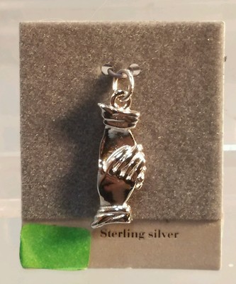 Sterling Silver 1" Shaking Hands Friendship Teamwork Pendant Charm NOS ...