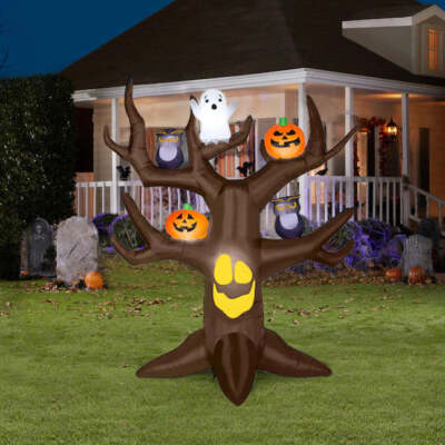 8FT HALLOWEEN LED INFLATABLE SPOOKY GHOST TREE | eBay