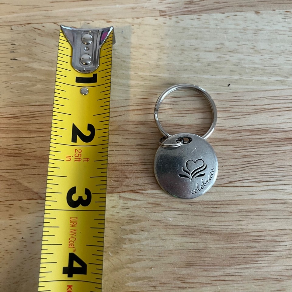 Vintage Flower Power Metal Silver Tone Keychain Key Chain Ring 90s Y2K ...