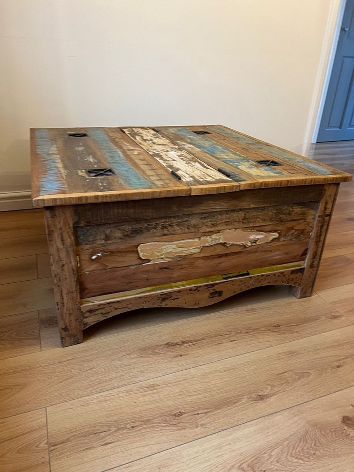 Fishpools Solid Wood Coffee Table Storage Box | eBay UK