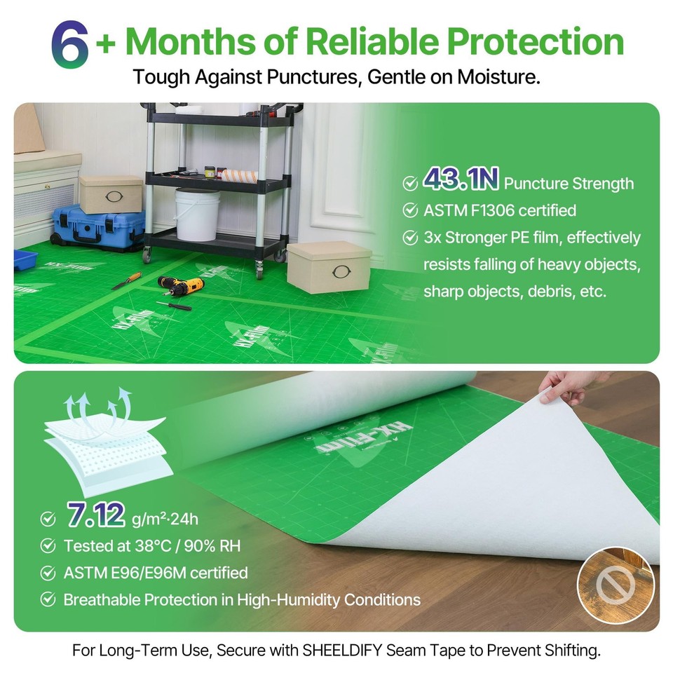 39" x50' Heavy-Duty Floor Protection | Construction Grade Carpet ...