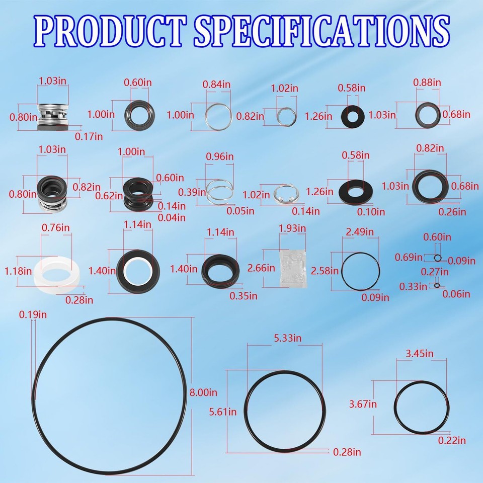 Pool Pump O-Ring Rebuild Repair Kit For Jandy Zodiac FHPF FHPM FloPro ...