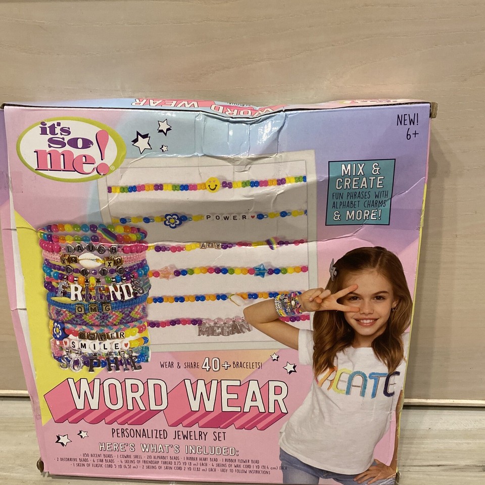 It's So Me! Word Wear Personalized Jewelry Set Mix Create Fun Phrases 6 ...