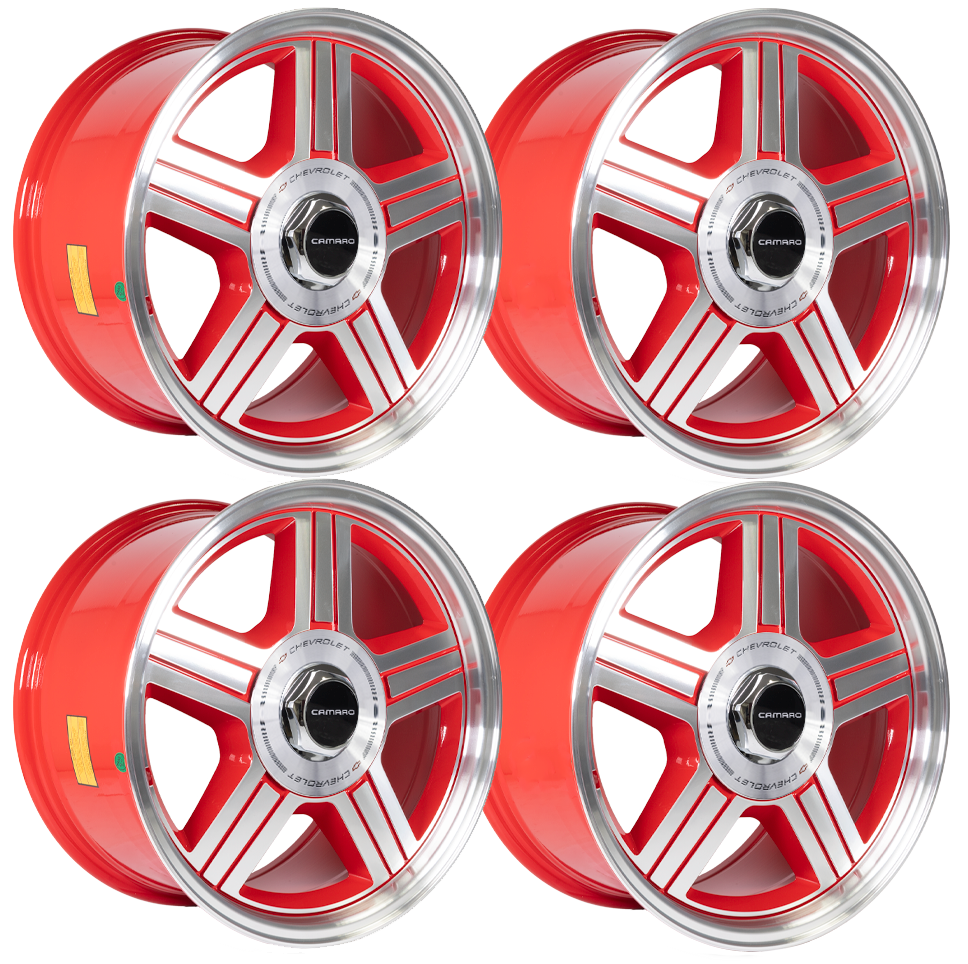 1991-1992 Camaro RS Z28 Style 17x9 Red Wheels Rims w/ Center Caps Set ...