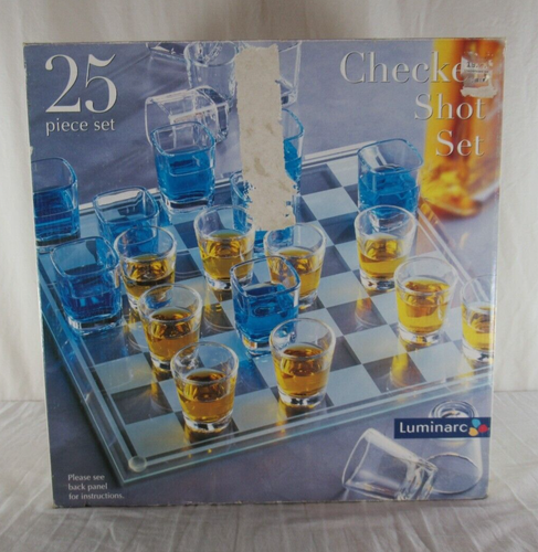 Shot Glass Checkers 25 Piece Set Luminarc Brand New in Box | eBay
