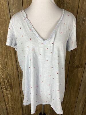 A New Day Womens Blue Lady Bug Print T Shirt Size XX Large Short Sleeve ...