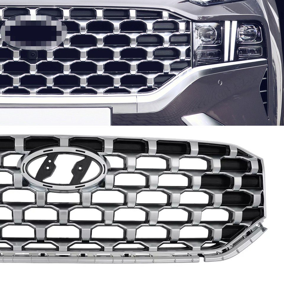 For 2021-2023 Hyundai Santa Fe Front Bumper Upper Grille Chrome Grill ...