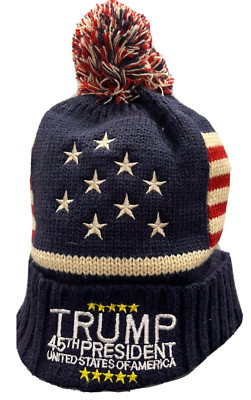 TRUMP 45th President USA Stocking Cap Red/White/Blue- Stars and Stripes ...