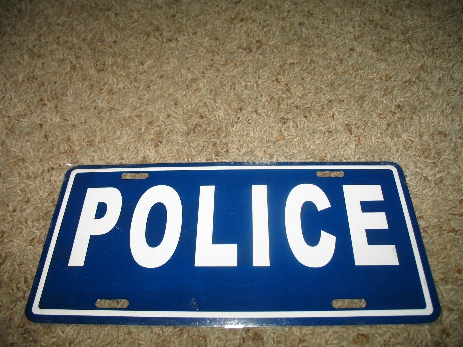 Police Blue White Letter 6"x12" Aluminum License Plate Tag | eBay