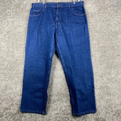 WearGuard Straight Jeans Men's W42xL30 Blue 5-Pocket Medium Wash Cotton ...