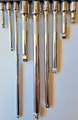 9 Pc Drive Car Wobble Socket Extension Bar Hand Tool Set Kit Box 1/4" 3 ...