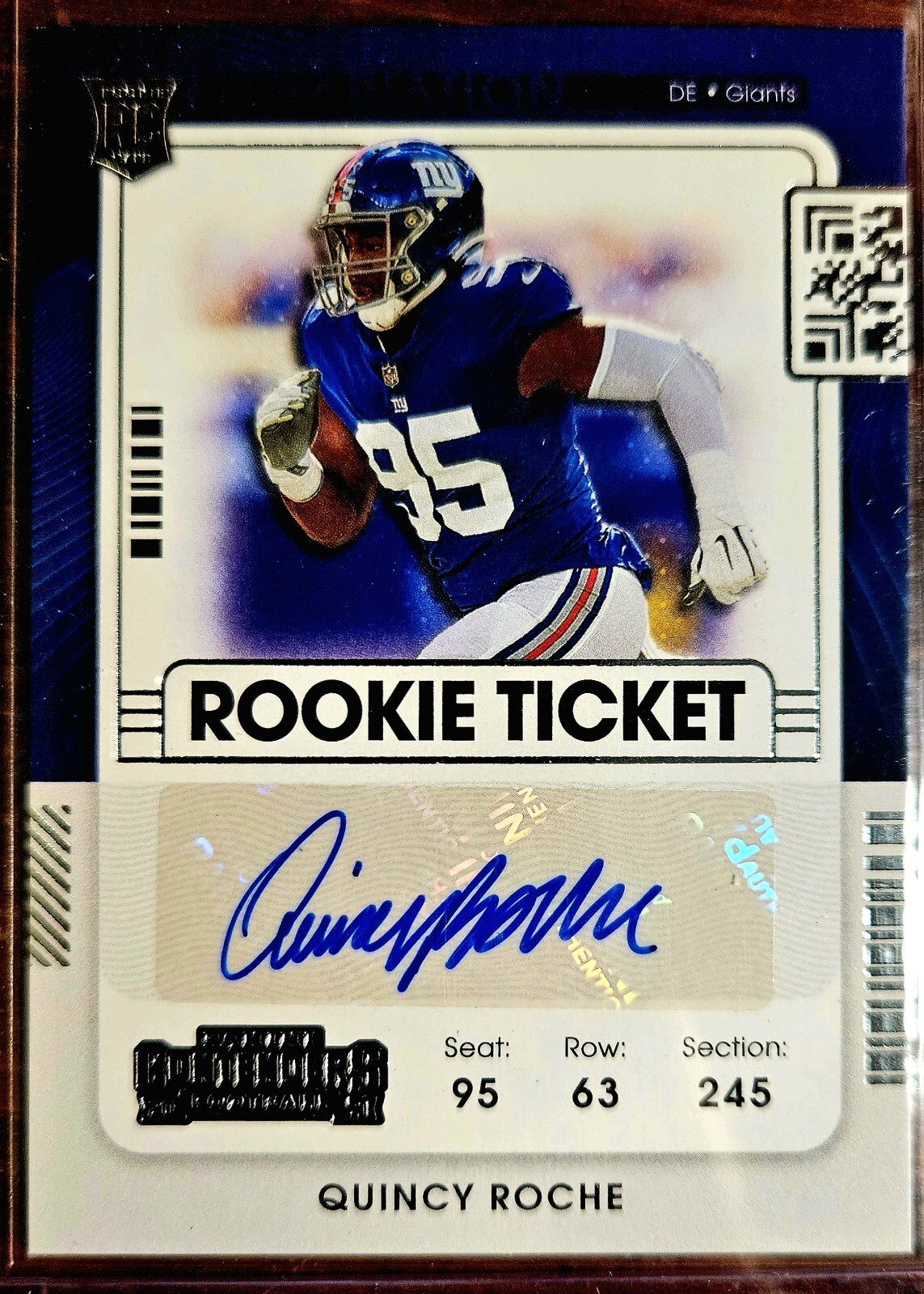 2021 Panini Contenders Rookie Ticket Variation #244 Quincy Roche RC ...