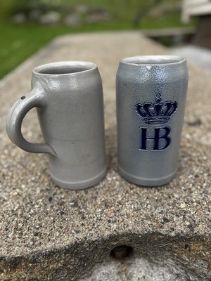 Lot Of 2 Vintage HB Hofbrauhaus German Mugs Beer Steins 1L Germany Mug ...