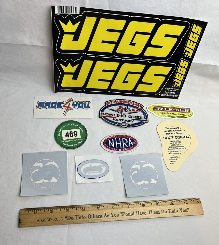 JEGS CHEVROLET CLUB NHRA DRAG RACING EVAPO-RUST Stickers Patch Decals ...