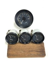 MEDALLION BOAT 4 GAUGE SET~80 MPH SPEEDO~VOLT~FUEL~OMC TRIM~Marine Gauges