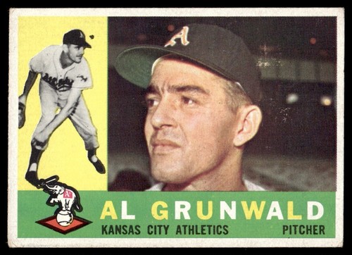 1960 Topps Baseball Card Al Grunwald Kansas City Athletics #427 EX | eBay