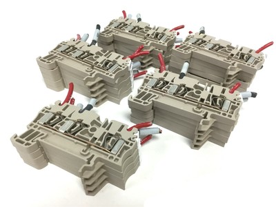 Lot of 24 Weidmuller 1608540000 Terminal Blocks 3 Contacts 30-12 AWG 2 ...