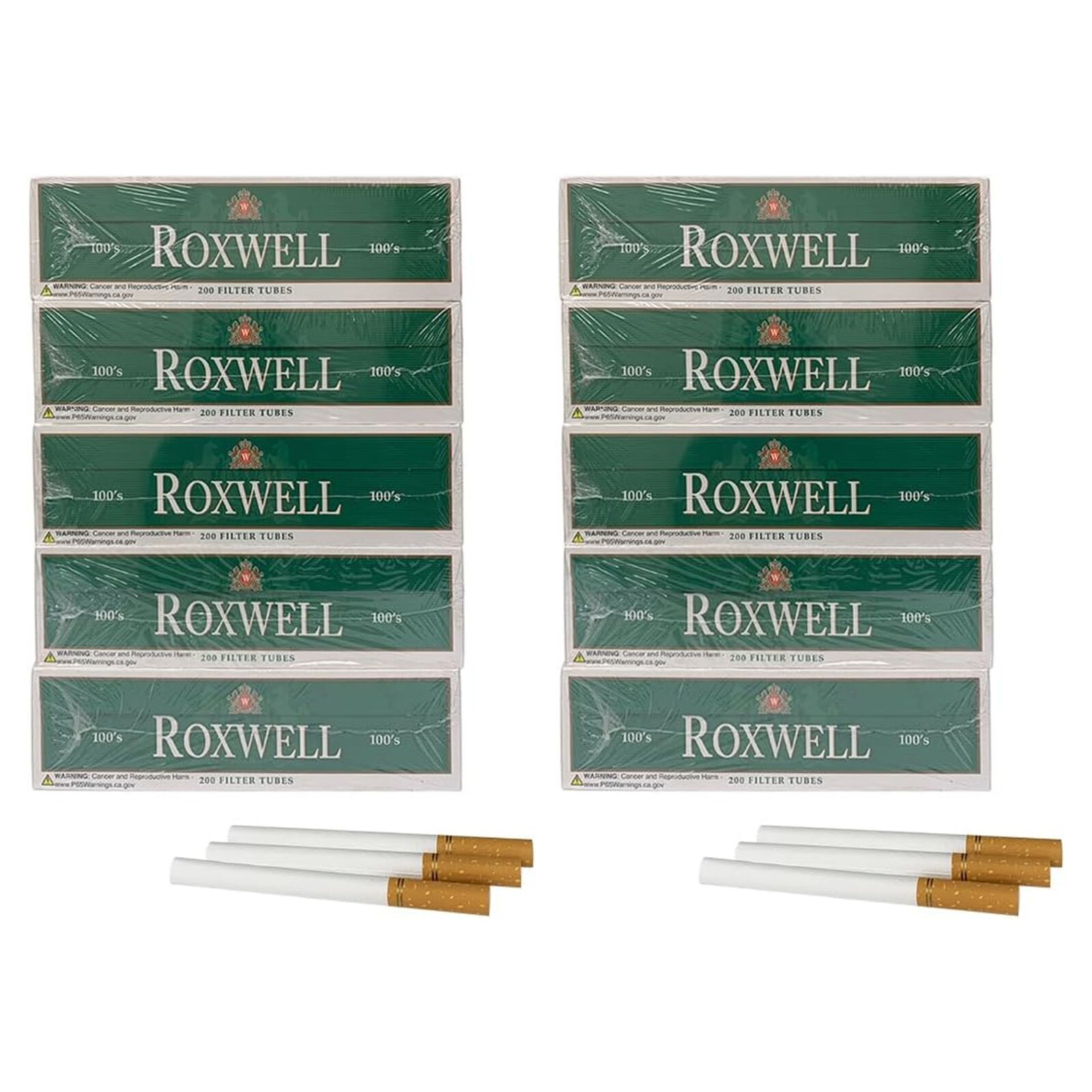 Roxwell Pre-Roll Tubes 100mm Green Menthol Cigarette Tubes 10 Pack of ...