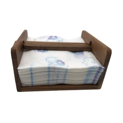 Wooden Serviette Holder Napkin Dispenser Kitchen Dining Room Table ...