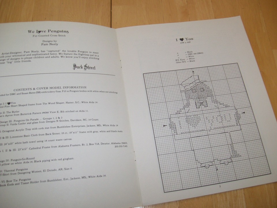 Vintage We Love Penguins X-Stitch Counted Cross Stitch Chart Patterns ...