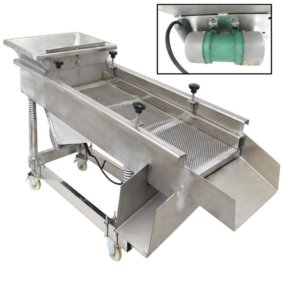 220V Electric Linear Vibrating Screen Stainless Shaker 6mm Oscillating ...